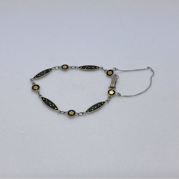 Jewelry | Japanese Floral Damascene Link Bracelet Inlay Gold And Silver ...
